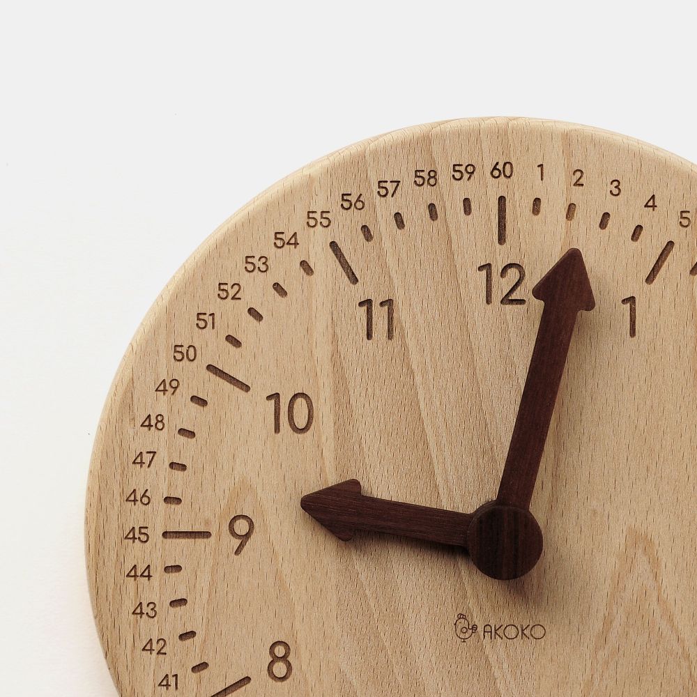 Learning to tell time clock with minutes numbers